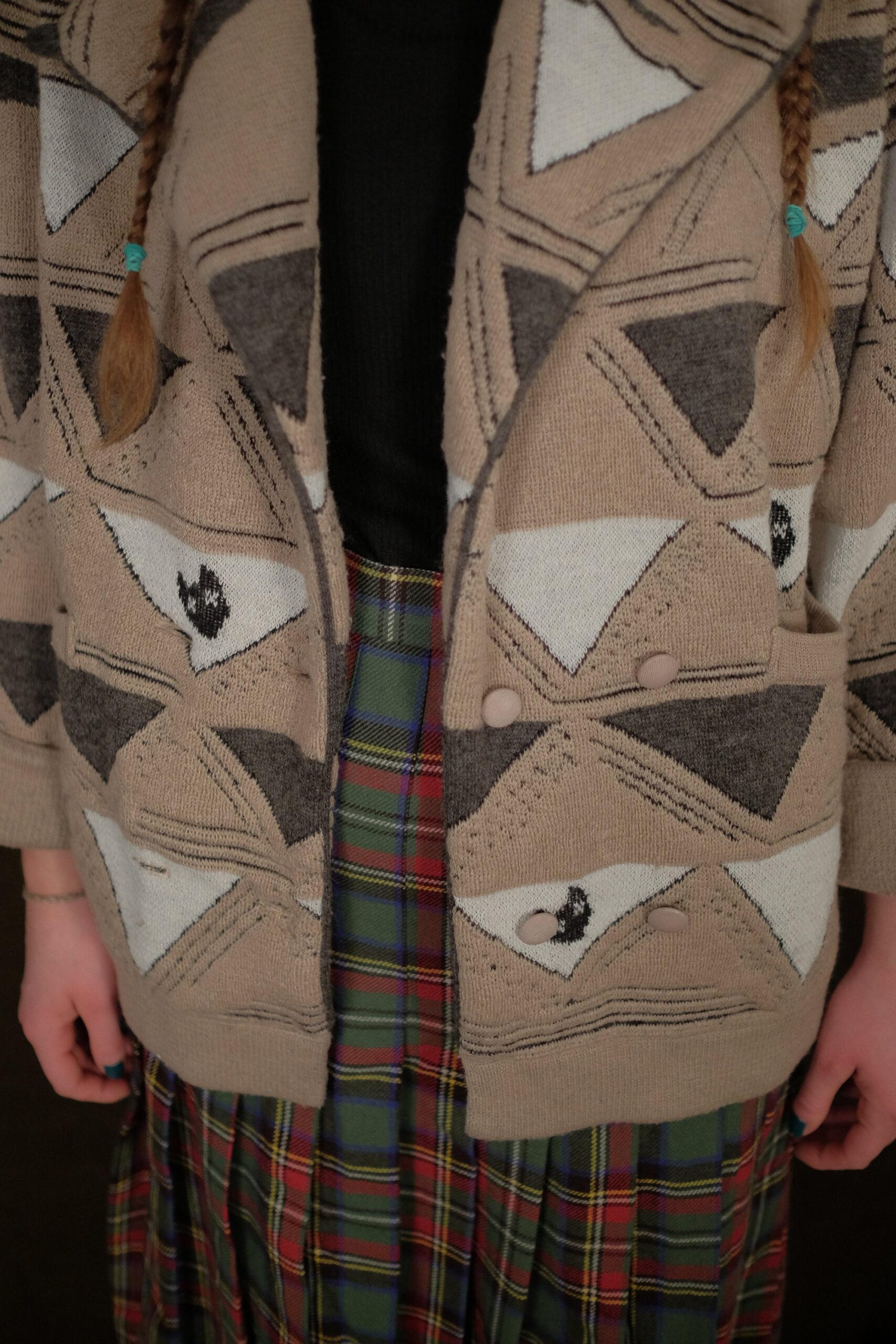 Vintage Chunky Cottagecore Cardigan with Shoulder pads - True Vintage ...